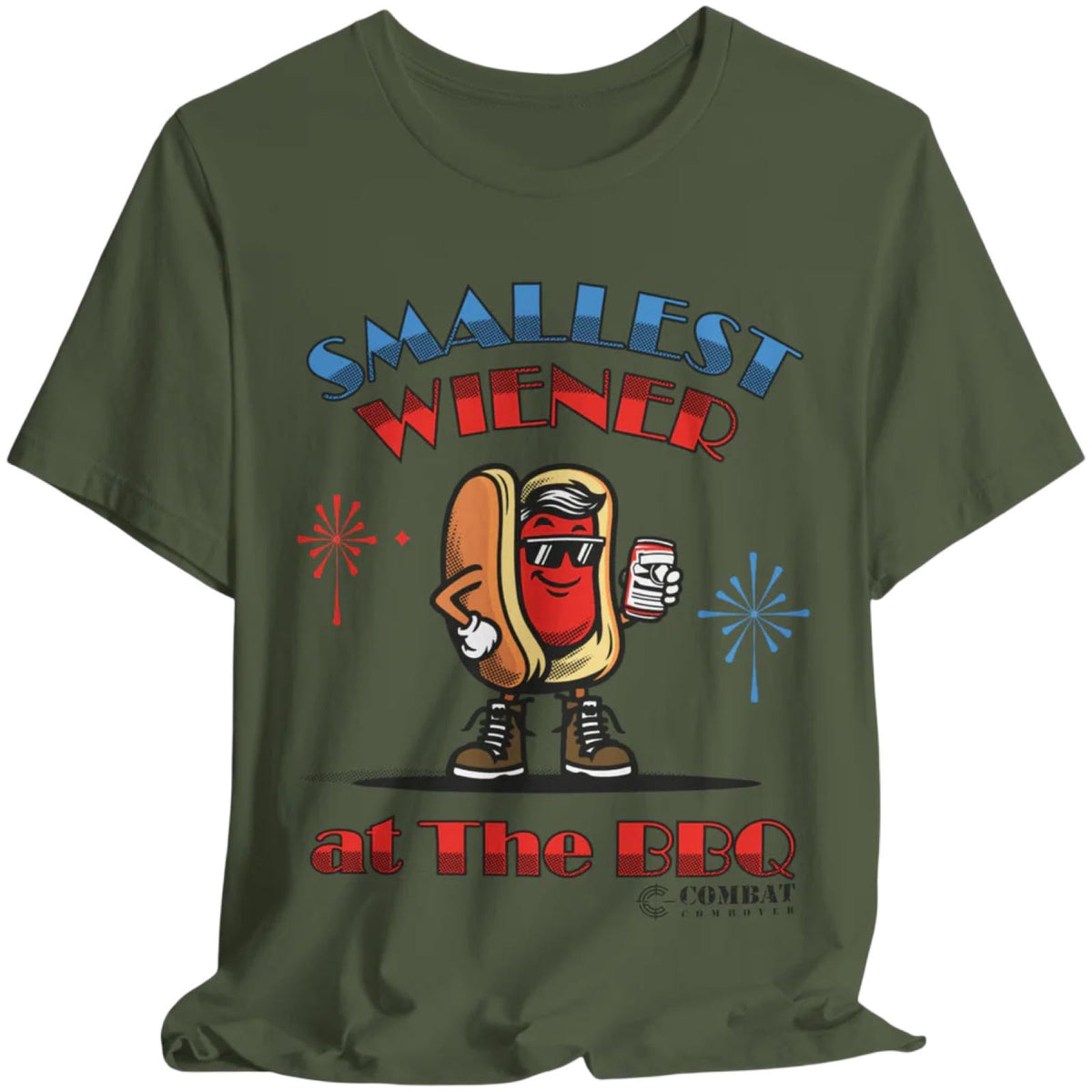 Shirt- Smallest Wiener (Green) – Combat Combover